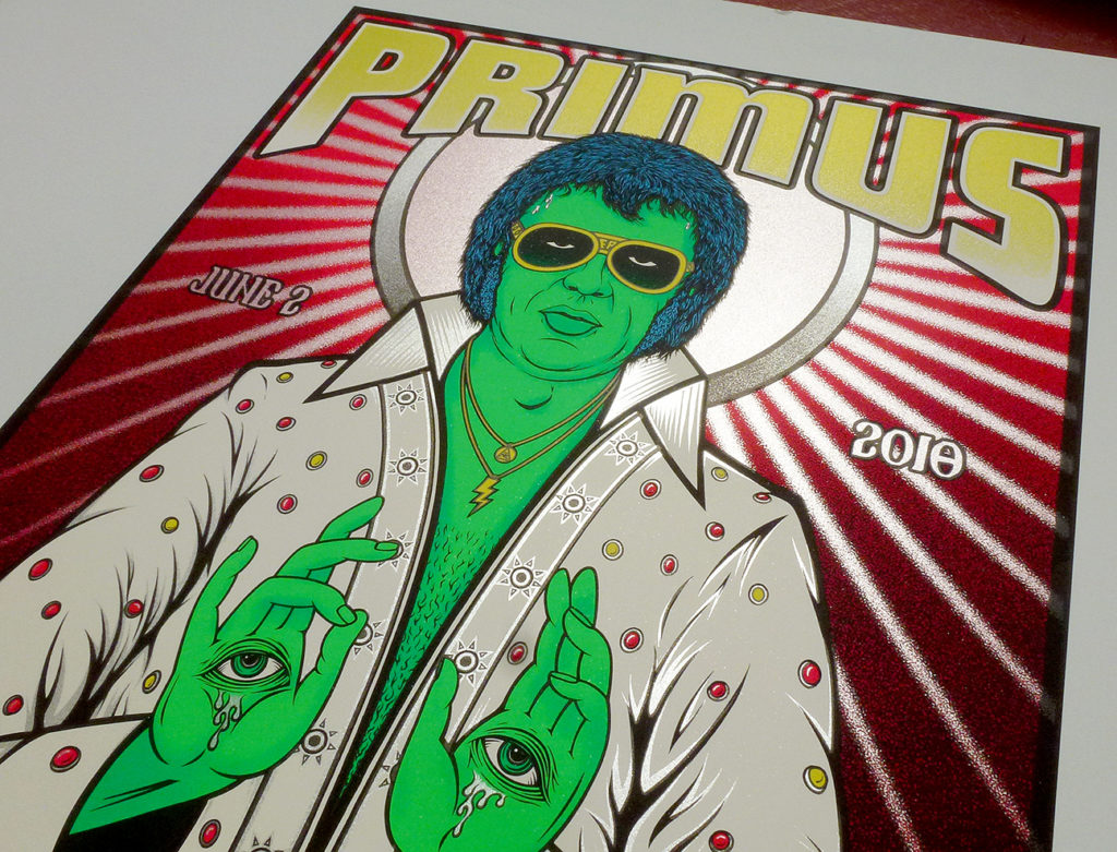 Primus Green Elvis 2018 Silkscreen Poster by Chris Shaw | Chris Shaw
